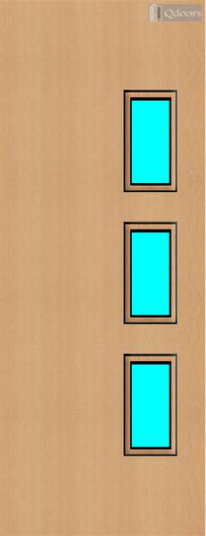 Beech Veneer - 28G - Glazed Door (FD30) – Q Doors